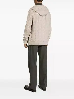 Dolce & Gabbana Cable-knit Virgin Wool-cashmere Hoodie