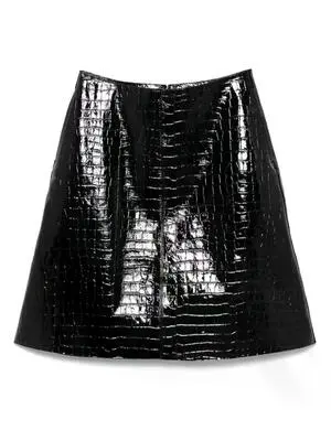 TOTEME Crocodile-embossed A-line Skirt