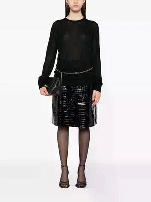 TOTEME Crocodile-embossed A-line Skirt