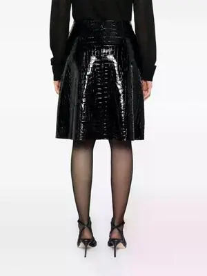 TOTEME Crocodile-embossed A-line Skirt