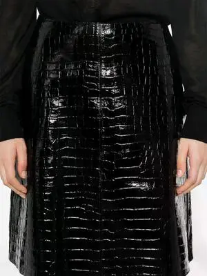 TOTEME Crocodile-embossed A-line Skirt