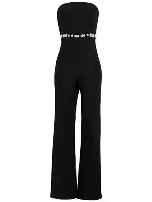Retrofete Glenda Crystal-embellished Bandeau Jumpsuit - Black