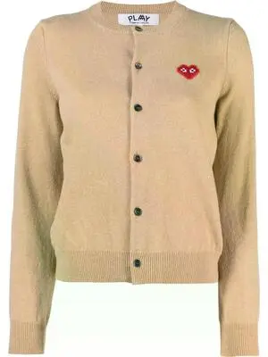 Play Comme Des Garcon Heart Motif Buttoned Cardigan