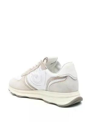 Pinko Love Birds-patch Sneakers - Neutrals
