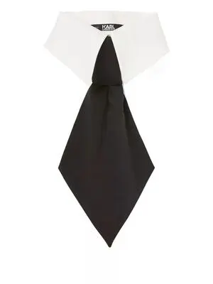 Karl Lagerfeld Cotton Collar Tie - Black