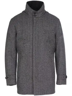NORWEGIAN WOOL Virgin Wool-cashmere Blend Herringbone Coat