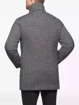 NORWEGIAN WOOL Virgin Wool-cashmere Blend Herringbone Coat