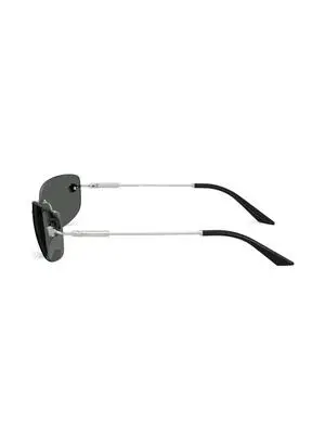 Versace Rimless Rectangle Frame Sunglasses - Silver