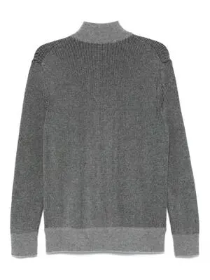 LARDINI Ribbed Virgin Wool Blend Cardigan