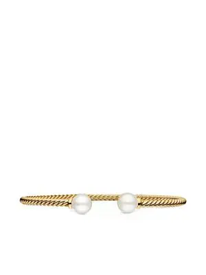 David Yurman 18kt Yellow Gold Cablespira Diamond Bracelet - Silver