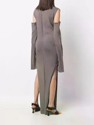Rick Owens Cape-sleeve Knit Dress - Grey