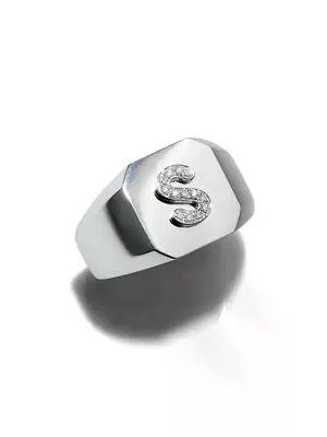 Shay 18k White Gold S-initial Diamond Ring