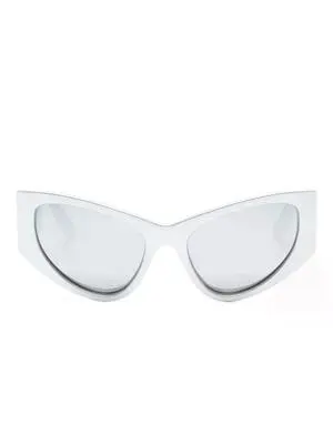 Balenciaga Logo-print D-frame Sunglasses - Silver