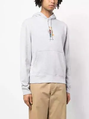 Maison Kitsuné Fox-print Mélange-jersey Hoodie