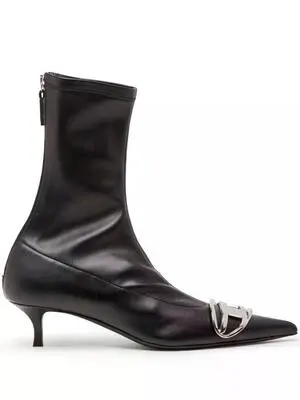 DIESEL® D-venus Leather Kitten Heel Boots