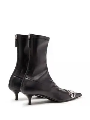 DIESEL® D-venus Leather Kitten Heel Boots