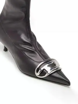 DIESEL® D-venus Leather Kitten Heel Boots