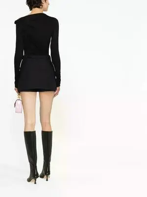 Versace Off-shoulder Long-sleeve Bodysuit