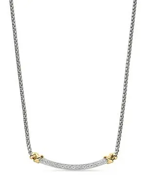 David Yurman Sterling And Diamond Petite Helena Wrap Station Necklace - Silver