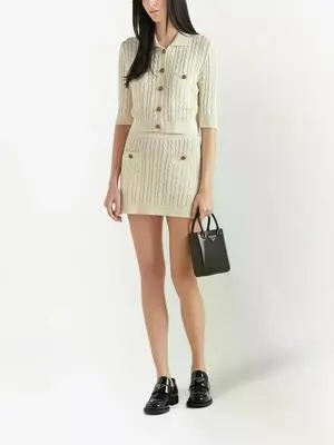 Prada Cable Knit Cotton Mini Skirt