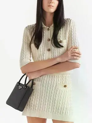 Prada Cable Knit Cotton Mini Skirt