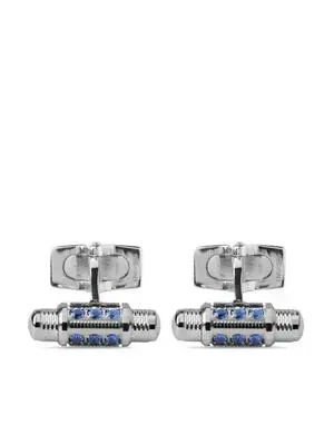 OFFICINA BERNARDI 18kt White Gold Sapphire And Diamond Cufflinks - Silver