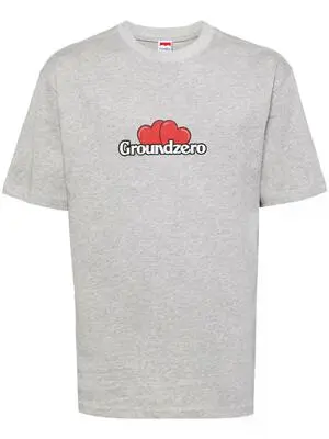 GROUND ZERO Logo-print Cotton T-shirt - Grey