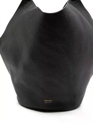 Khaite Medium Lotus Leather Tote Bag - Black
