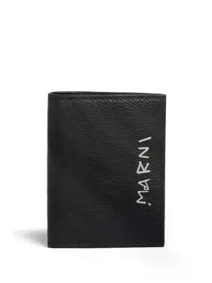 Marni Logo-embroidered Billfold Wallet - Black