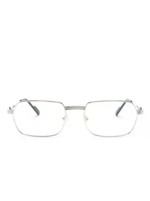 Cartier Polished Rectangle-frame Glasses - Silver