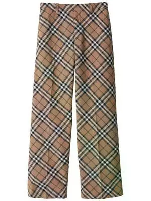 Burberry Checked Tailored Trousers - Neutrals
