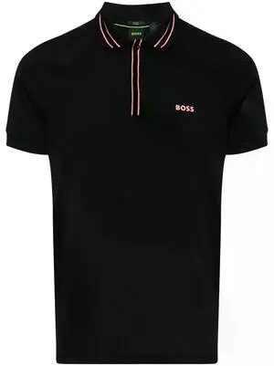 BOSS Logo-print Striped-trim Polo Shirt