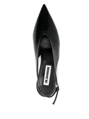 JIL SANDER 35mm Leather Pumps - Black