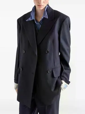 Prada Pinstriped Double-breasted Blazer