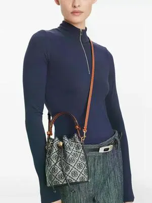 Tory Burch T Monogram Mini Bucket Bag - Blue