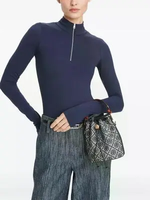 Tory Burch T Monogram Mini Bucket Bag - Blue