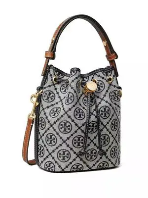 Tory Burch T Monogram Mini Bucket Bag - Blue