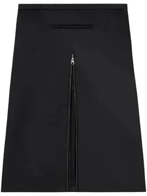 COURREGES Zip-detail Satin Midi Skirt - Black