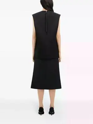 COURREGES Zip-detail Satin Midi Skirt