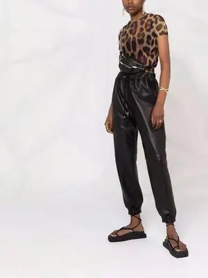 Philipp Plein Leather Track Pants