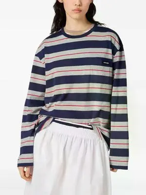 Miu Miu Striped Cotton T-shirt