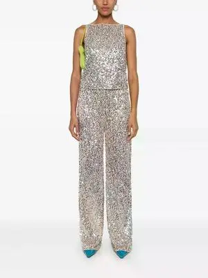 ROTATE BY BIRGER CHRISTENSEN Sequin Embellished Mesh Tank Top