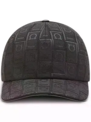 FERRAGAMO Gancini-monogram Baseball Cap - Black