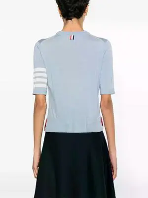 Thom Browne 4-bar Stripes Intarsia-knit T-shirt