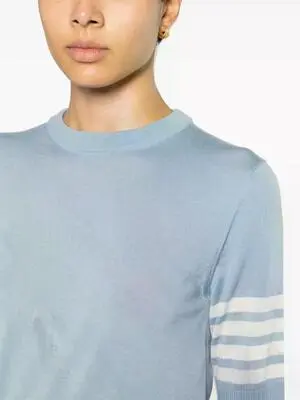 Thom Browne 4-bar Stripes Intarsia-knit T-shirt