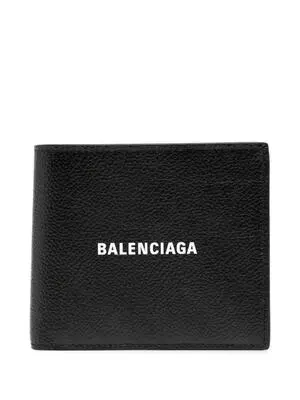 Balenciaga Cash Logo-print Wallet - Black
