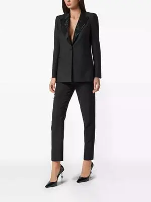Philipp Plein Skull Embellished Blazer - Black
