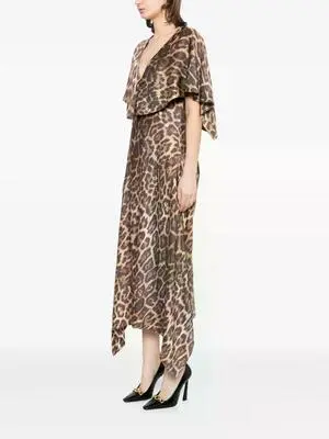 Stella McCartney Leopard Print Midi Dress