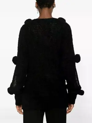 Blumarine Floral-appliqué Cold-shoulder Sweater