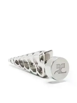 COURREGES Shell Pendant Single Earring - Silver